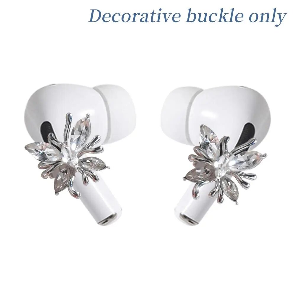 Декоративные клипсы-бабочки со стразами для наушников