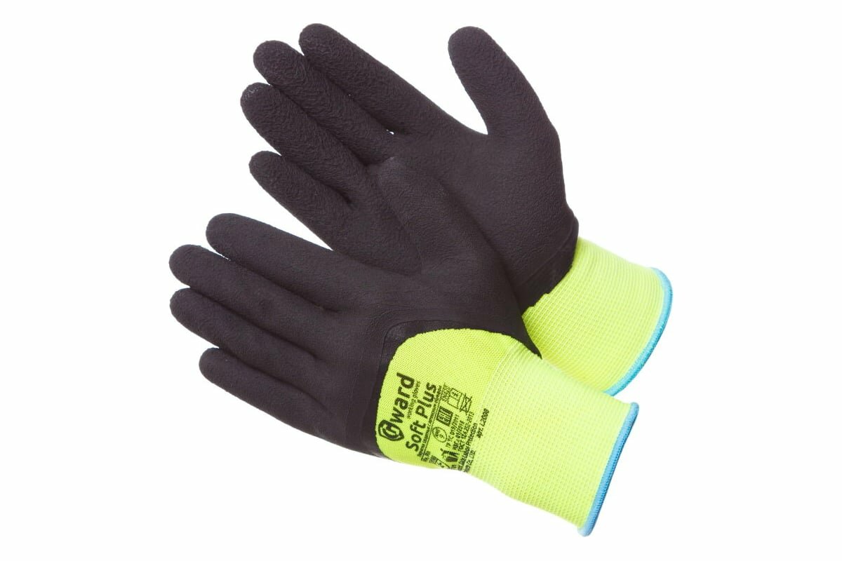 Перчатки нейлоновые со вспененным латексным покрытием Soft Plus. GWARD