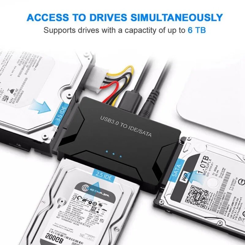 Адаптер на USB IDE Кабель 3.0 2.0 Sata3 совместим с 2,5 3,5-дюймового жесткого диска Конвертер SSD , вилка европейского стандарта