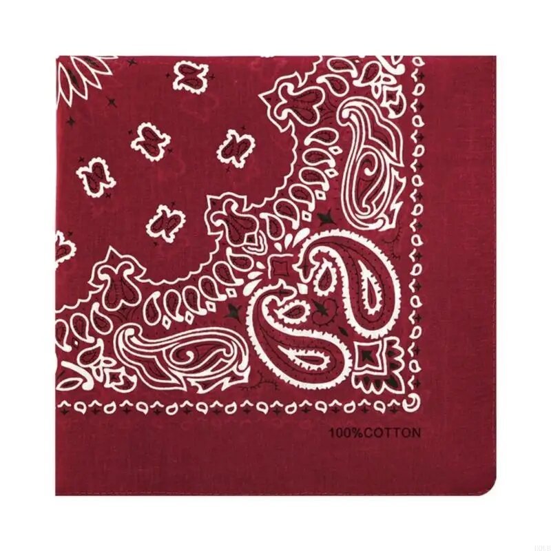 Бордовая хлопковая бандана Paisley 100% Cotton