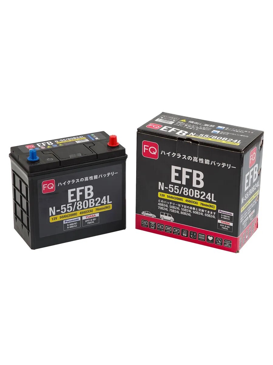 Аккумулятор FQ N-55 80B24L 12V 50Ач обр. пол.