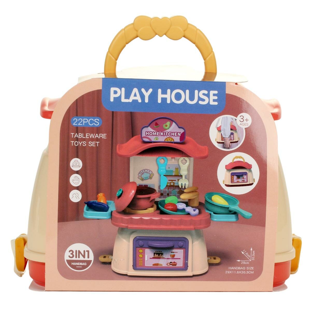 Игровой модуль кухня 3в1, чемодан, 22 аксессуара, световые эффекты