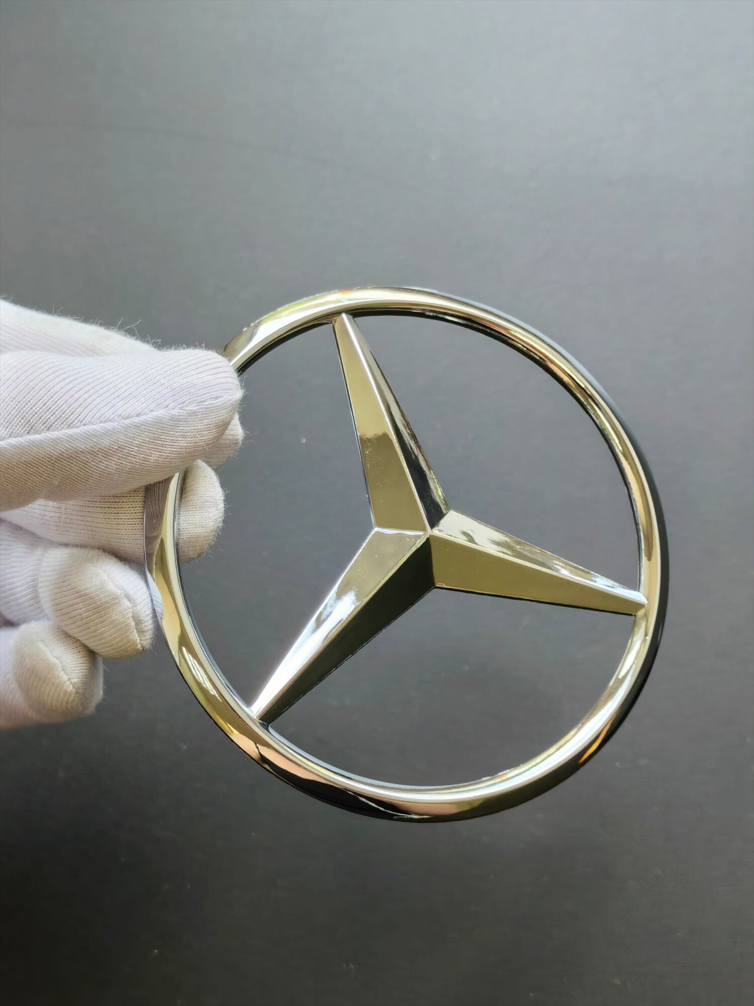 Шильдик значок для Мерседес А 213 817 01 16 хром. Эмблема на крышку багажника Mercedes 81мм 1шт