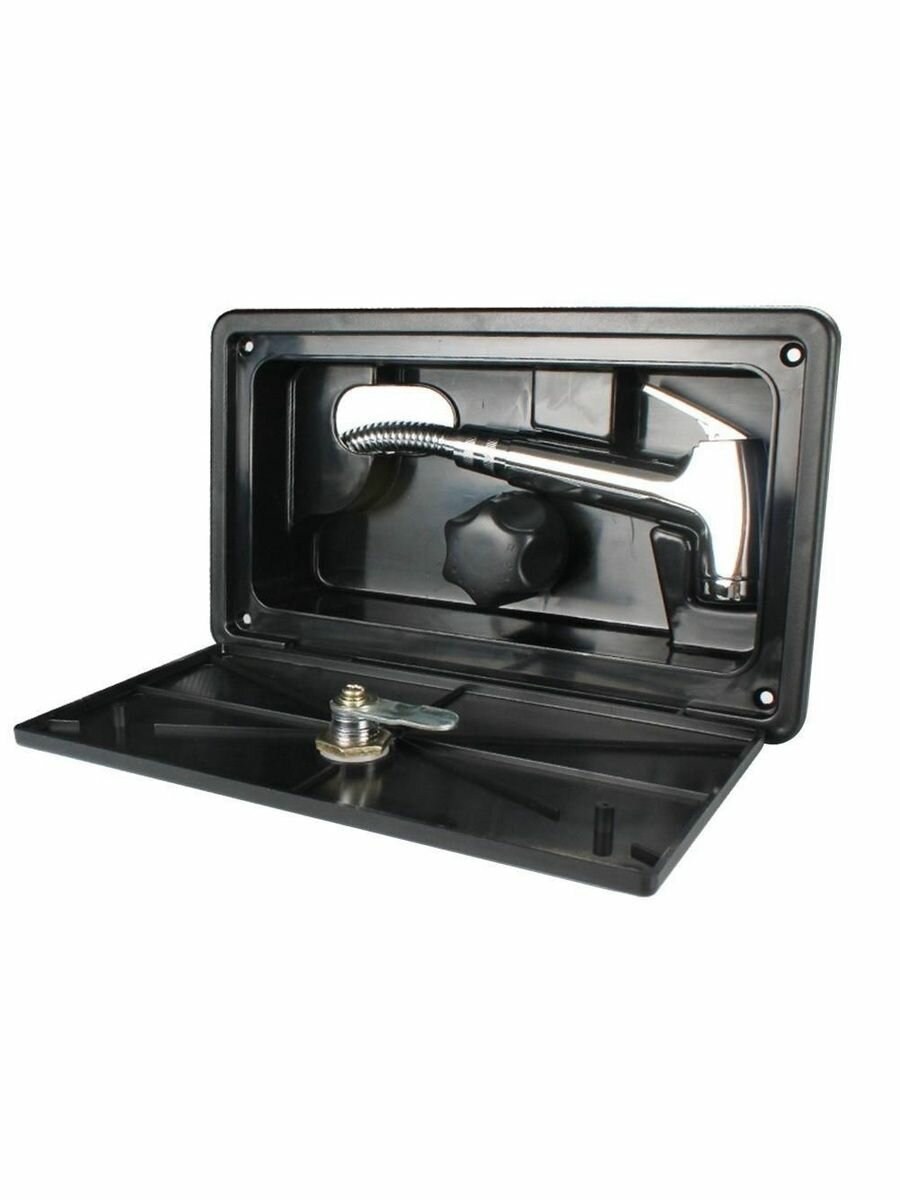 Уличный душ для кемпера (смеситель, выдвижной, черный)