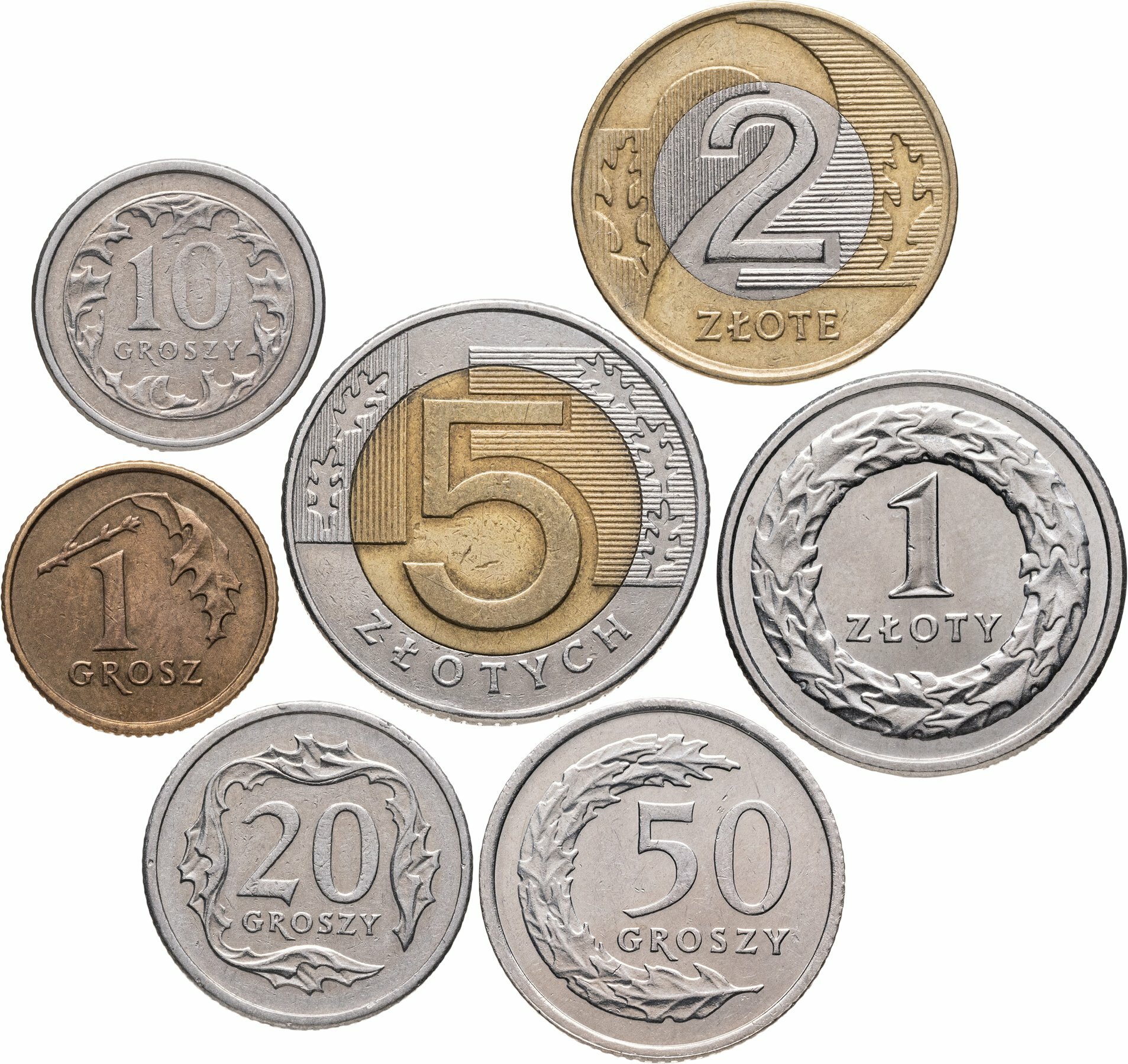 Польша набор из 7 монет 1992-1995 года, Биметалл, в сохранности VF-UNC