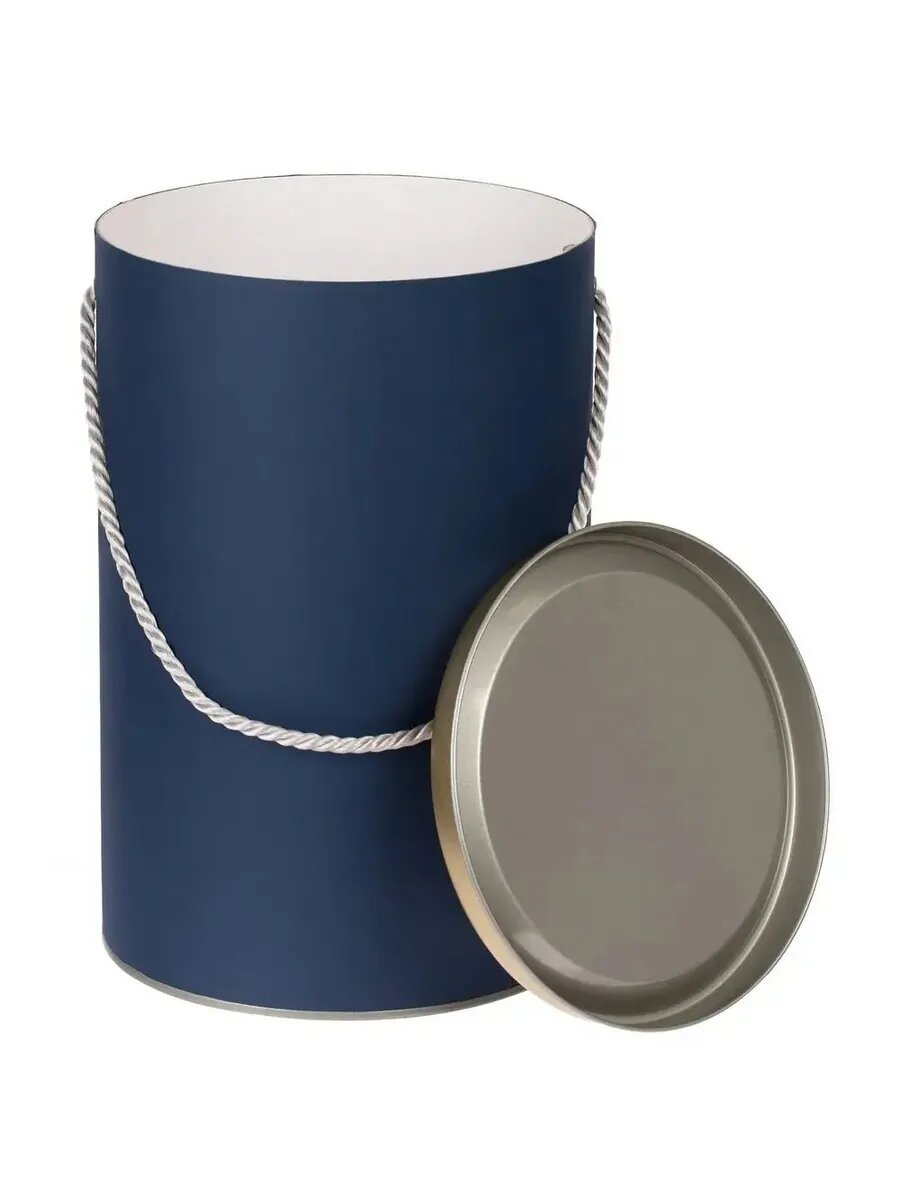 Стильный синий тубус для подарков и хранения