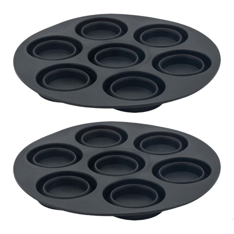 Силиконовые формочки для маффинов, 7 ячеек, Черный