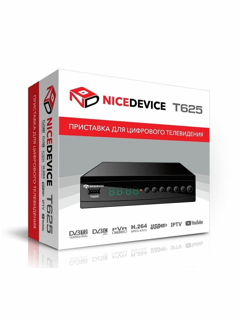 Цифровой DVB-T2 ресивер NiceDevice T625 (DVB-C, IPTV, USB)