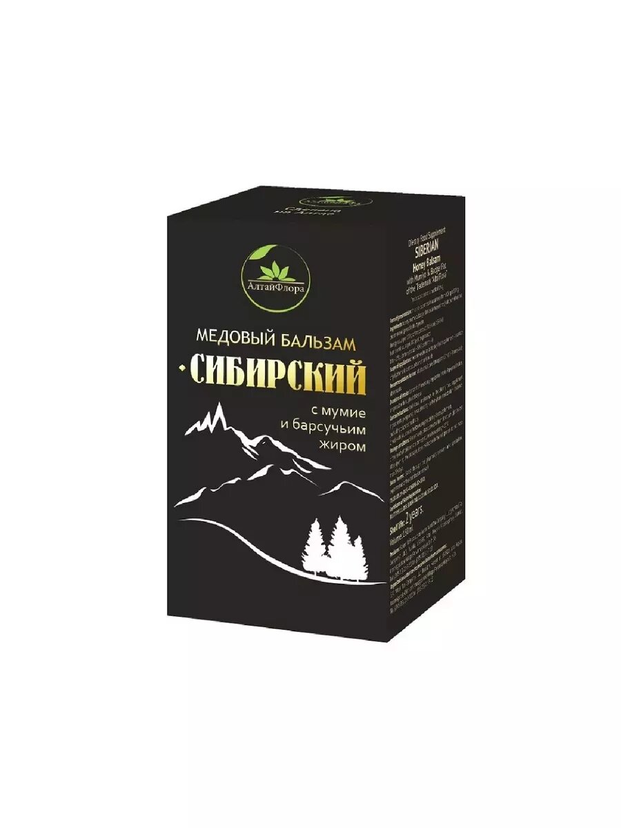 Алтайфлора медовый бальзам сибирский с мумие и барсучь-1шт.