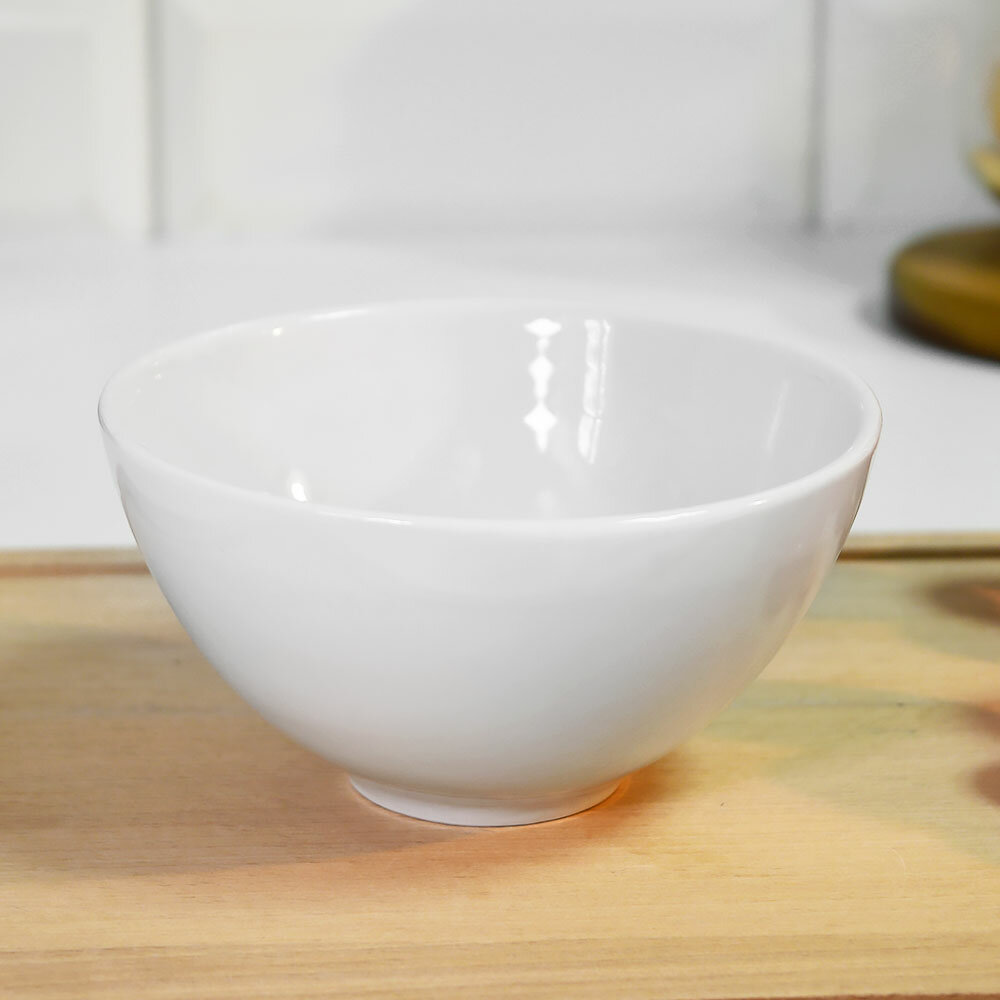 Пиала фарфоровая 350 мл HoReCa, белая, гладкая, для сервировки и подачи