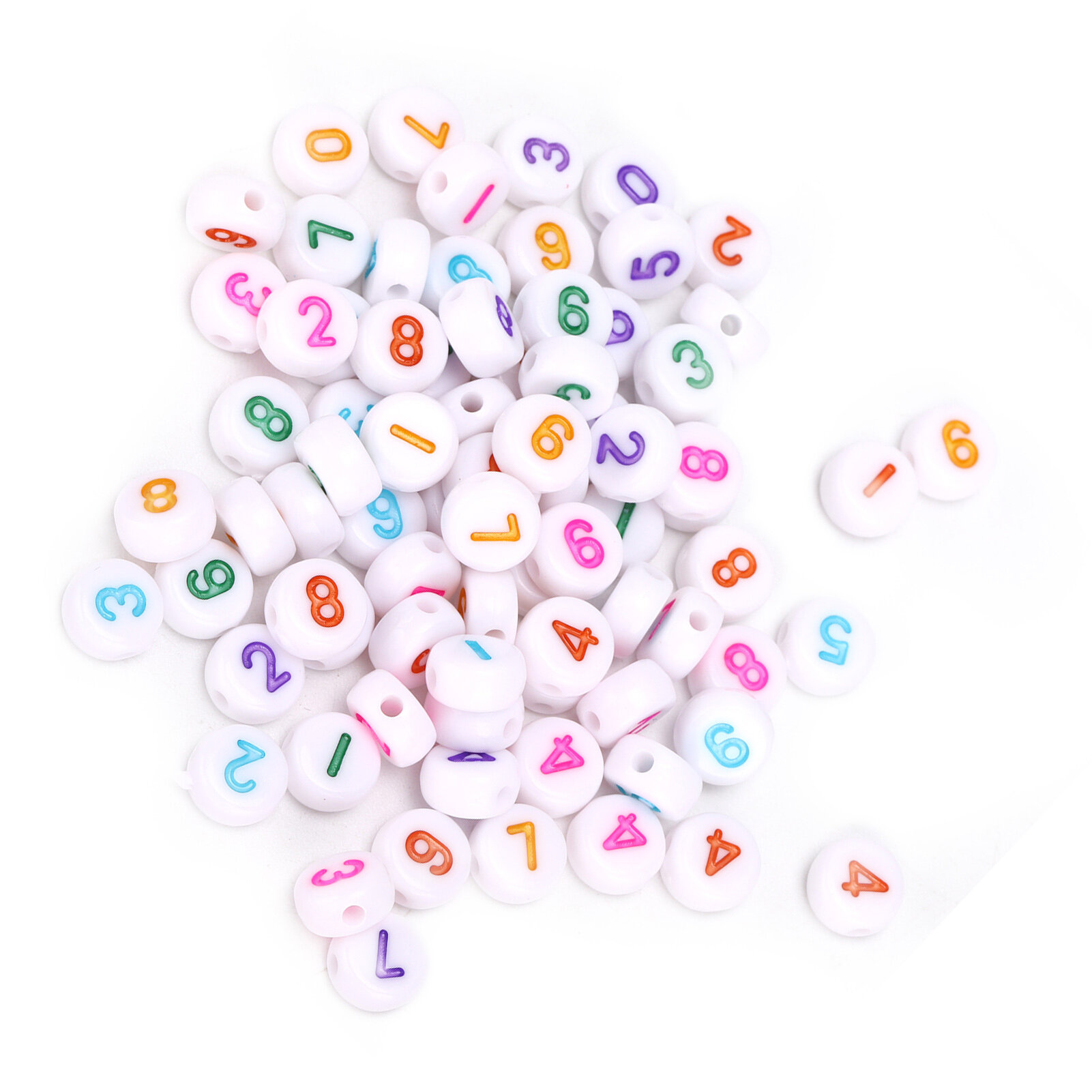 300 шт. круглые бусины с цифрами белые цветные гладкие акриловые бусины для изготовления ювелирных изделий браслеты ожерелья
