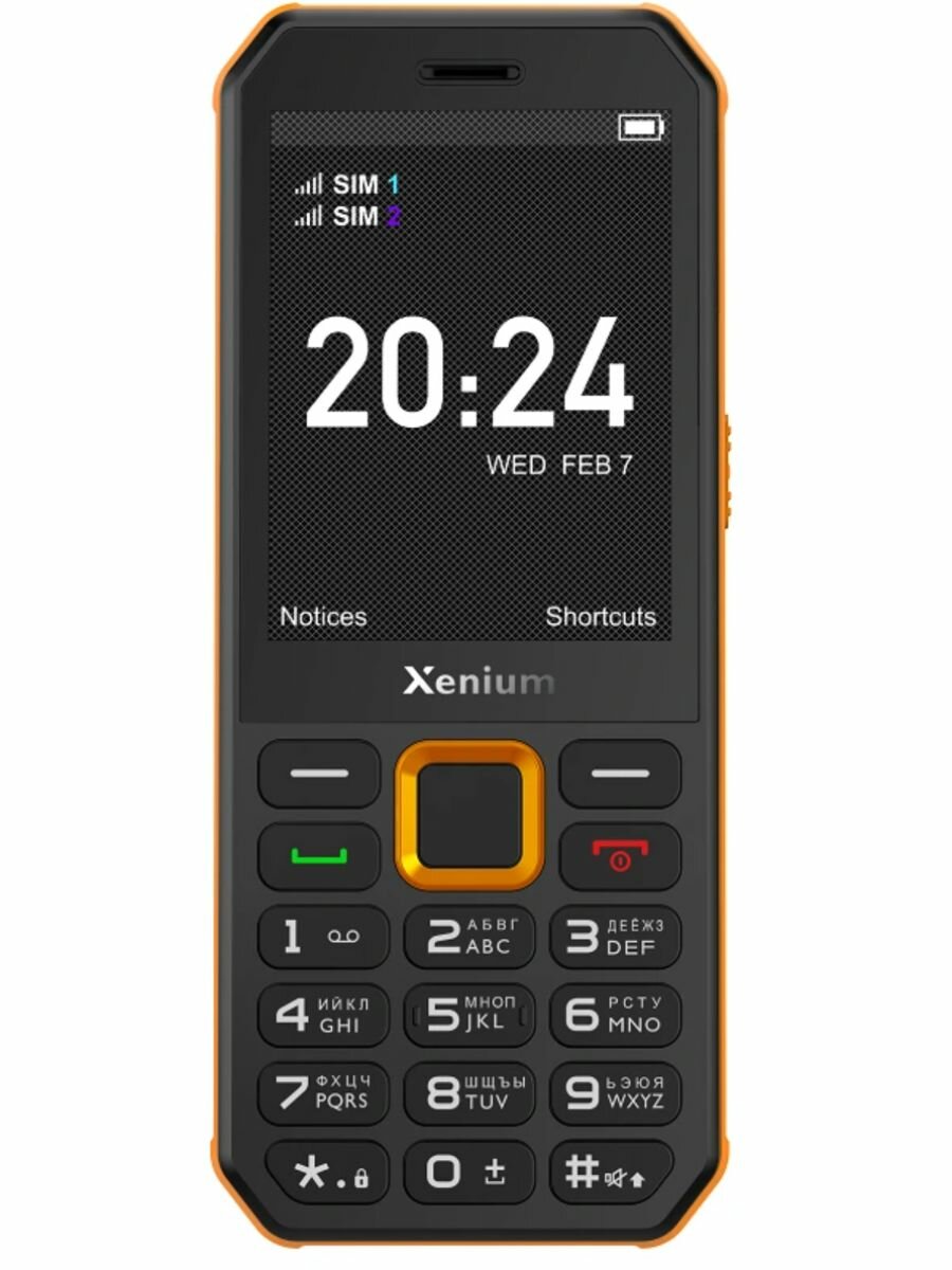 Телефон Philips Xenium X300, 2 SIM, 3G, цветной экран TFT, черный и оранжевый