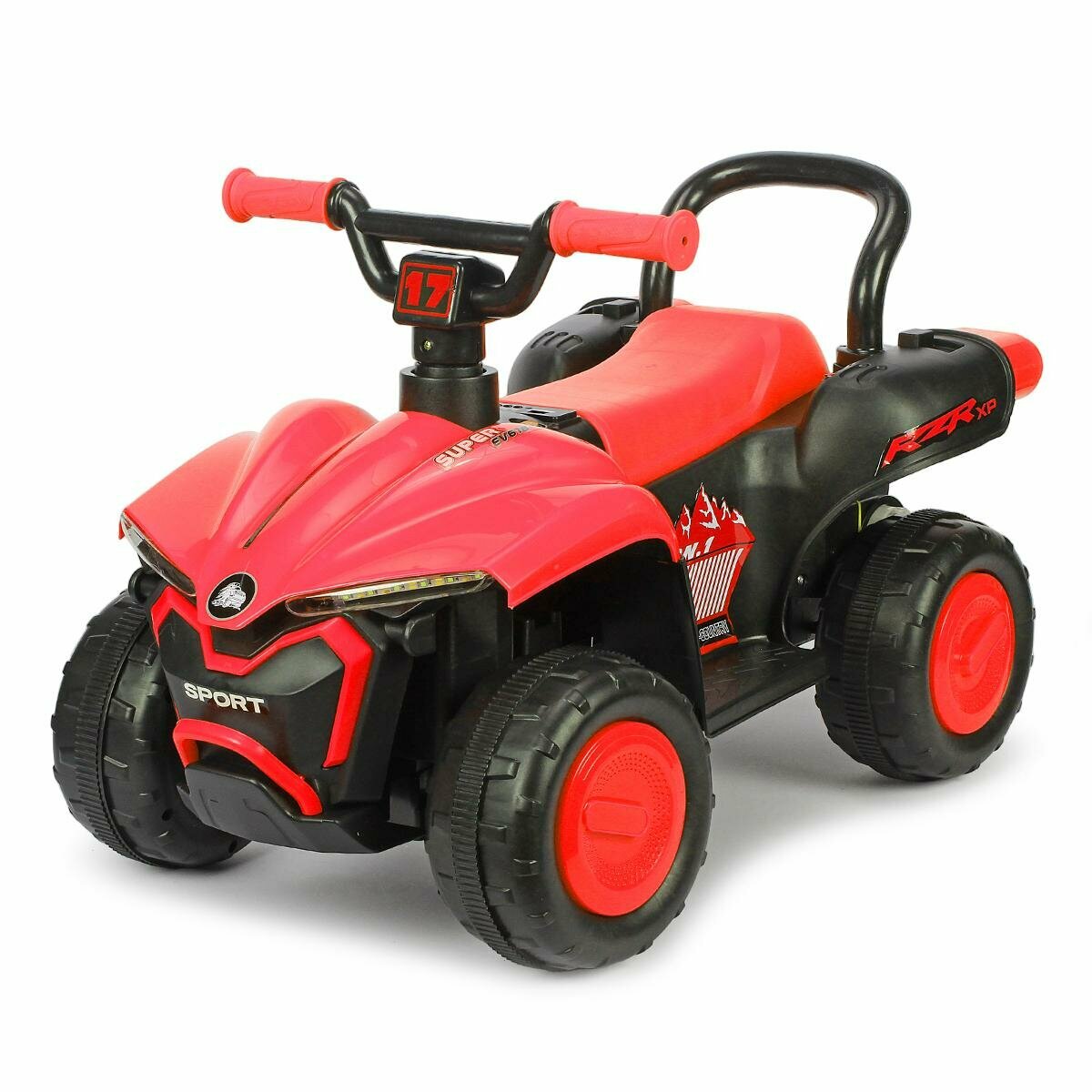 Квадроцикл детский электрический, красный, 75х42х46см, музыка, запуск кнопкой