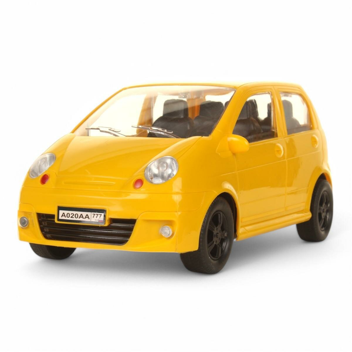 Машинка инерционная Хэтчбек 25 см, желтая, прозрачные окна, для развития моторики и фантазии