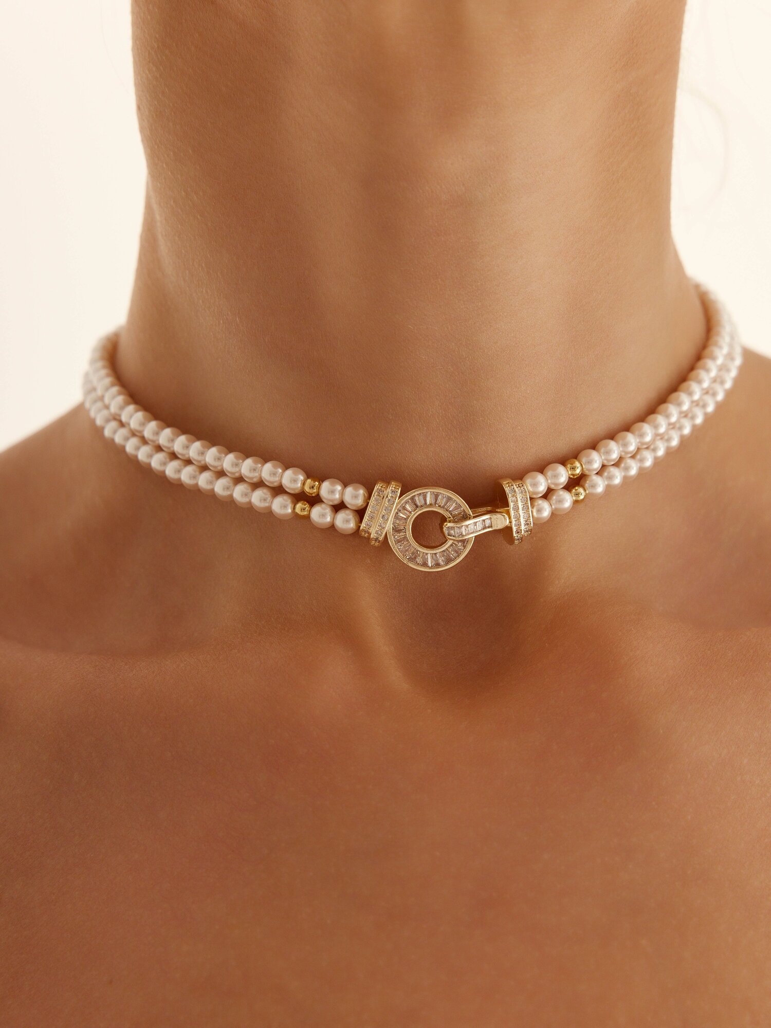 Чокер, жемчуг Swarovski синтетический