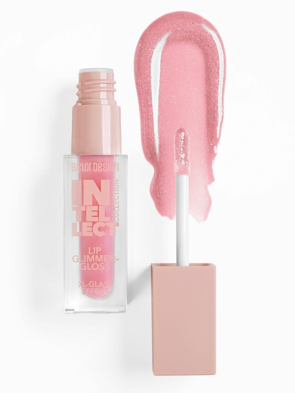 Блеск для губ глиммер Belor Design Intellect тон 100 Молочный 5г