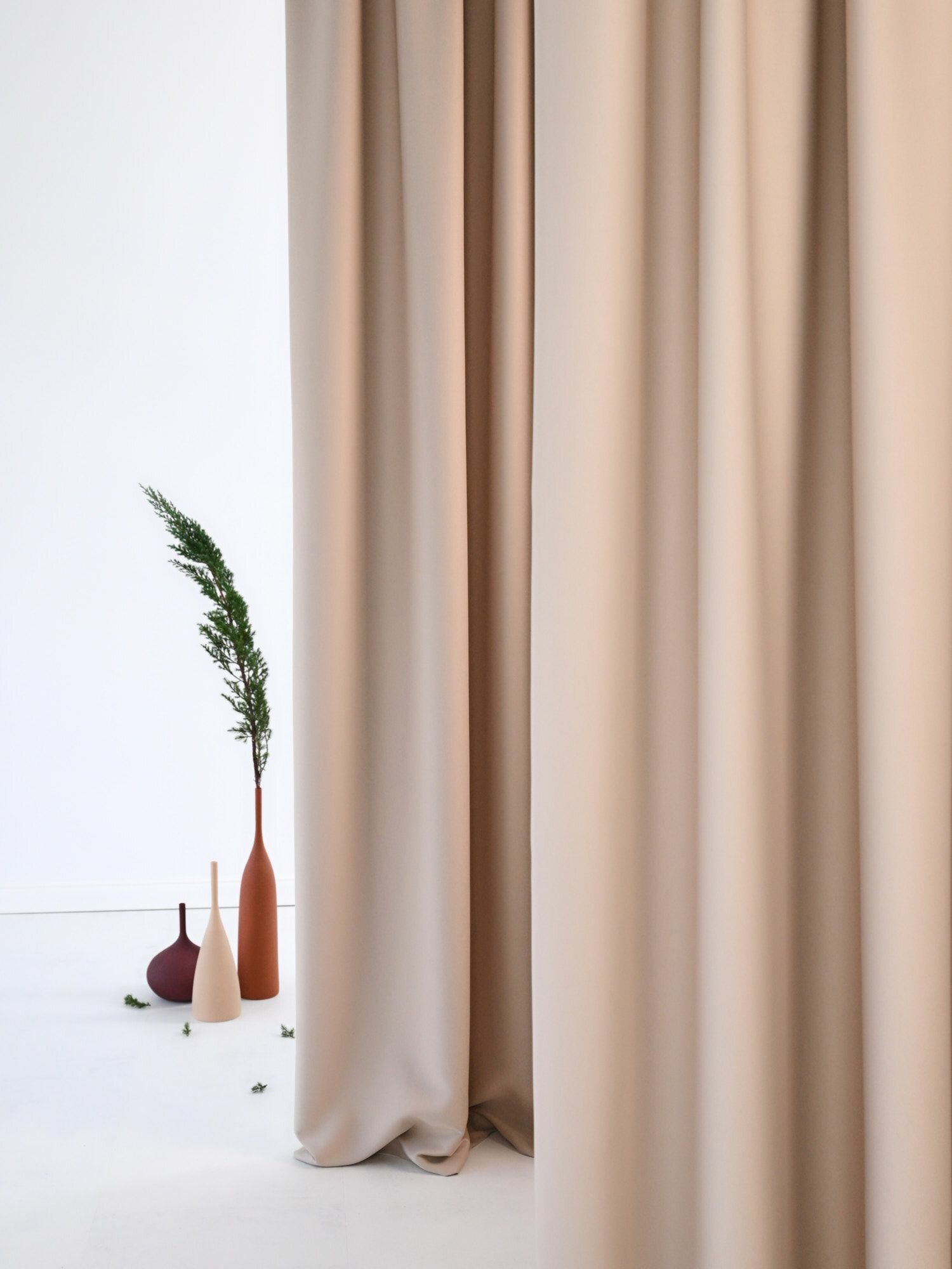 Шторы 100% блэкаут бежевый 300х290 см, 2 полотна, (каждое 150х290 см), шторная лента 10 см Erika Home (Evrika Home)