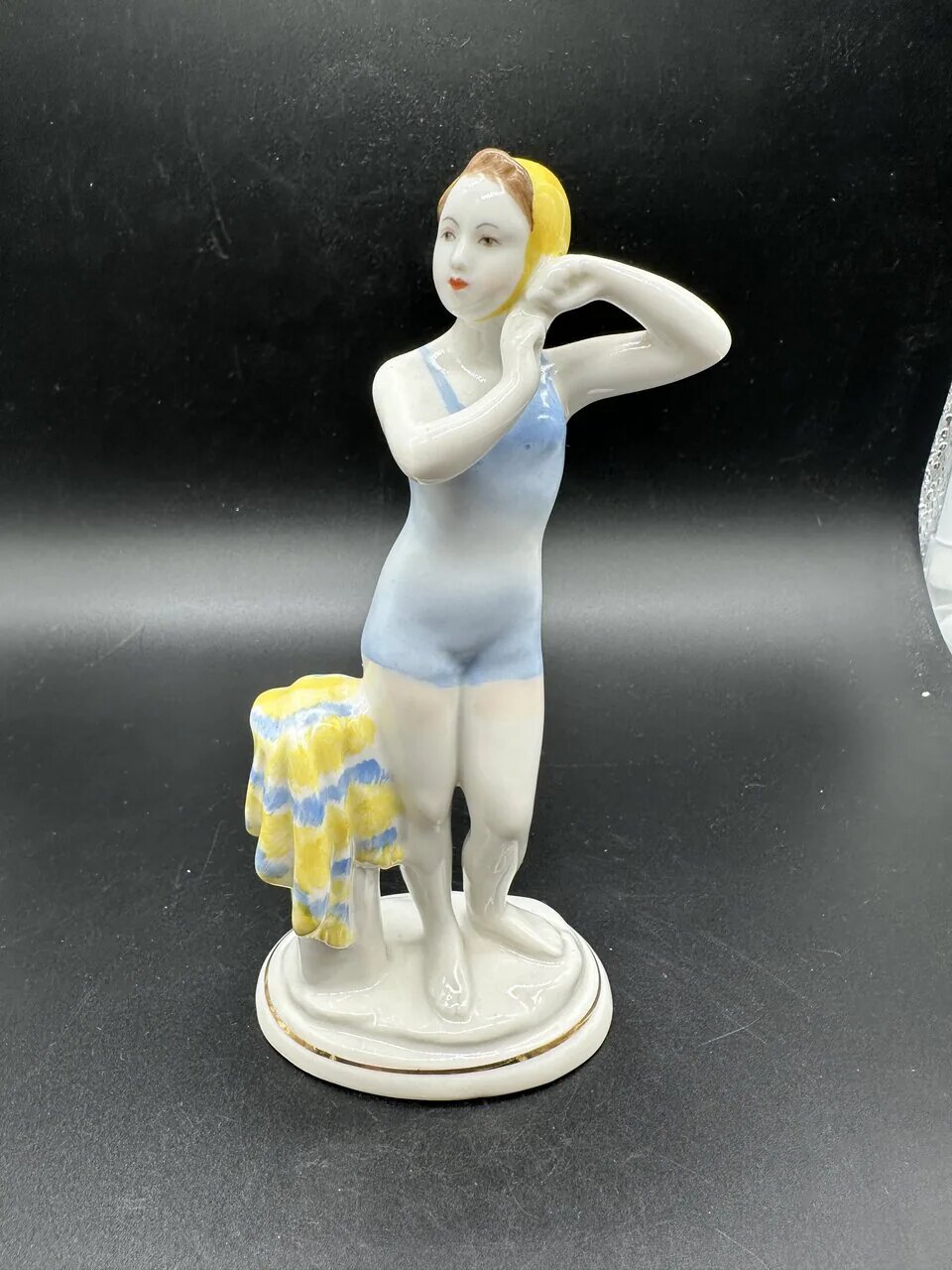Статуэтка Купальщица Фарфор Лфз 60 годы винтажная редкая