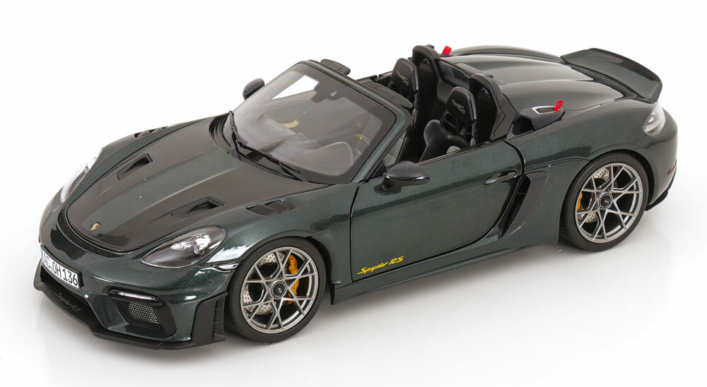Модель коллекционная NOREV Porsche 718 spyder rs with weissach package 2023 dark green metallic