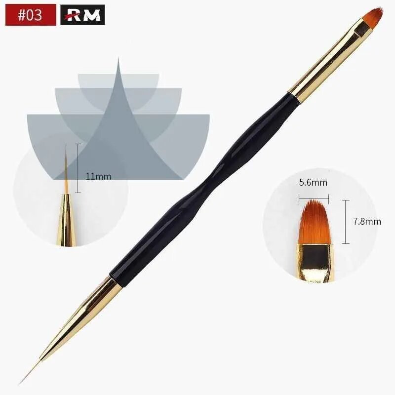 Двусторонняя кисть для маникюра, дизайна ногтей и градиента QD