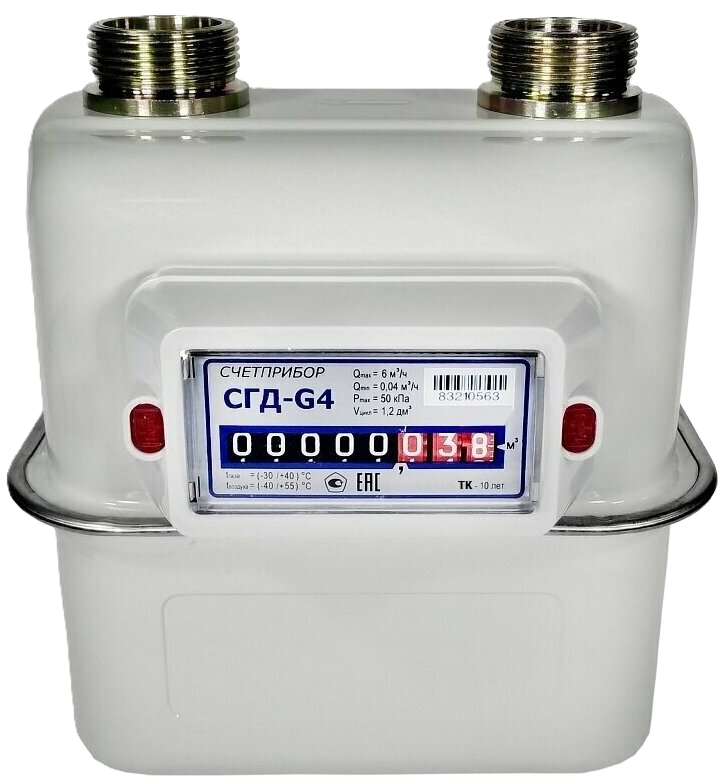 Счетчик газа Счётприбор СГД, правый, G4 мембранный, с механическим термокорректором