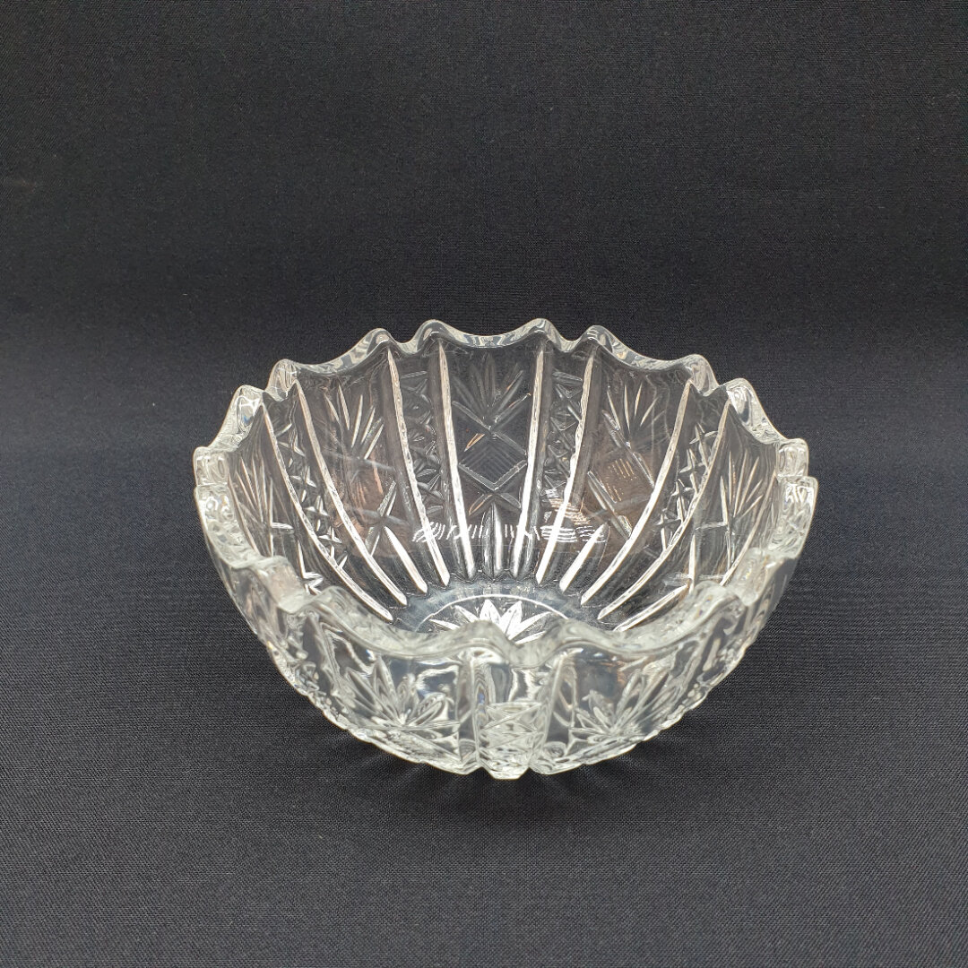 Салатник 500 мл, хрусталь, диаметр 14 см. Винтаж СССР