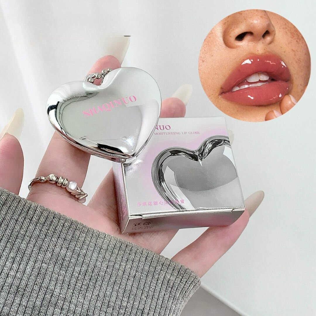 Тающая глянцевая помада блеск для губ, тинт Тон 3 Брелок в виде сердца