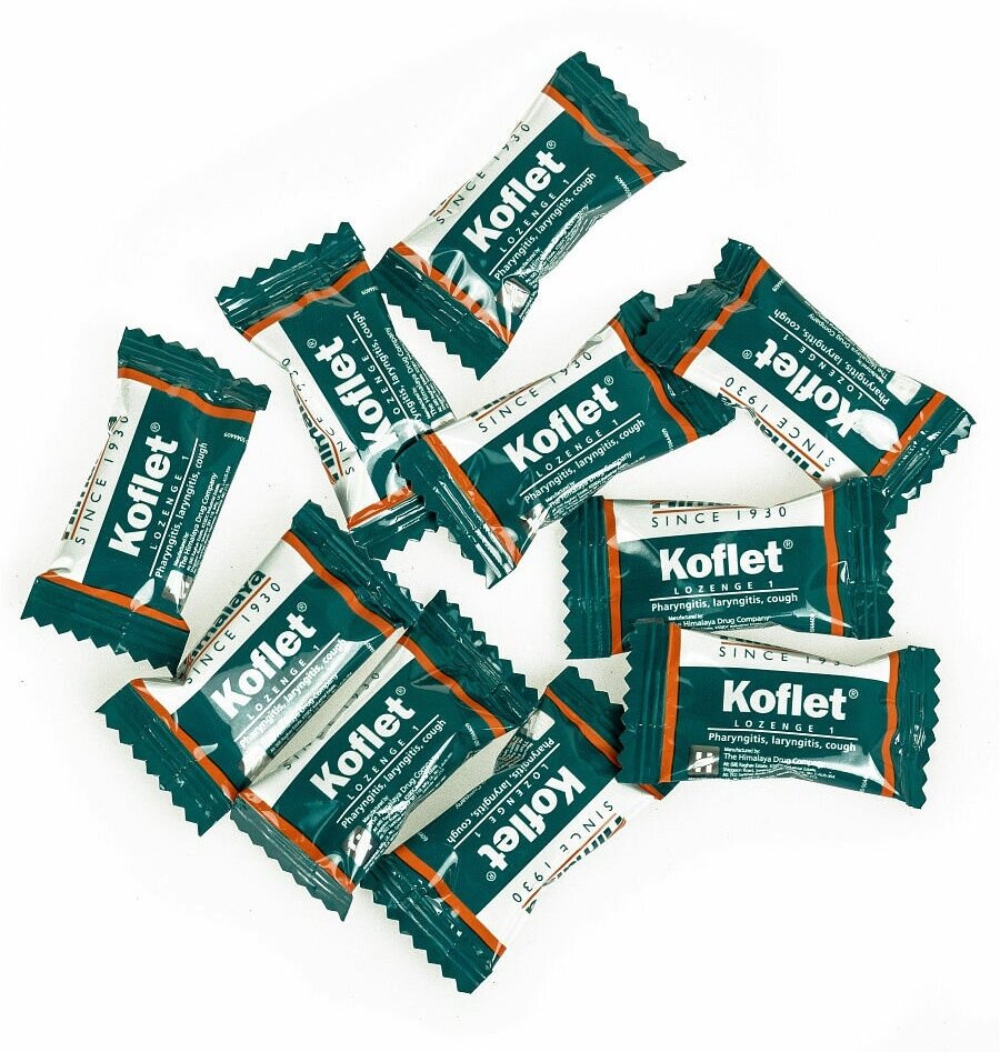 Леденцы Himalaya Herbals Koflet (Хималая Хербалс Кофлет) от кашля и боли в горле, 10 шт.