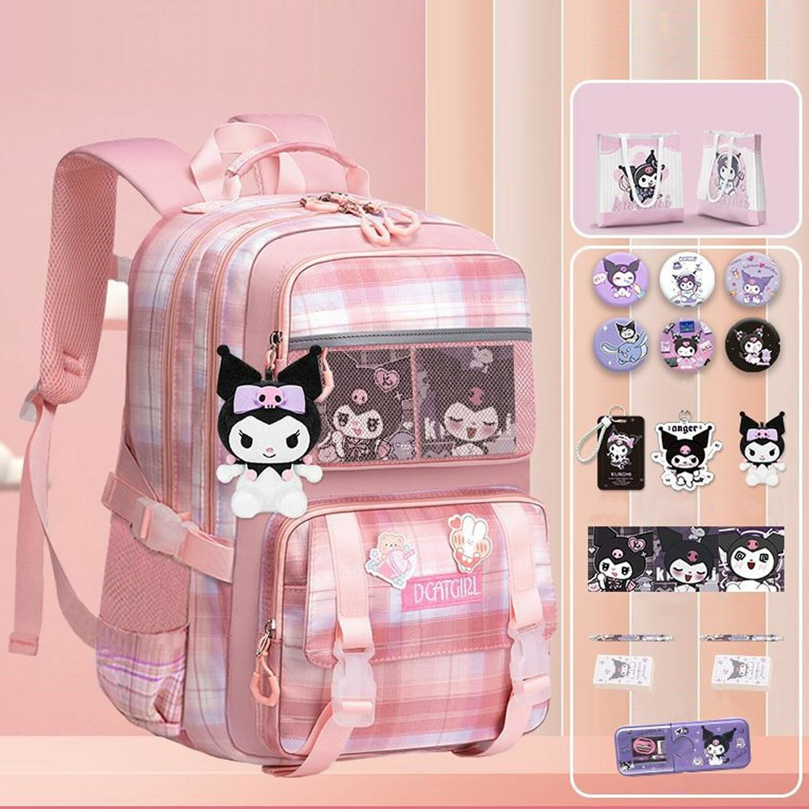 Аниме Куроми Kuromi Сумка школьная детская