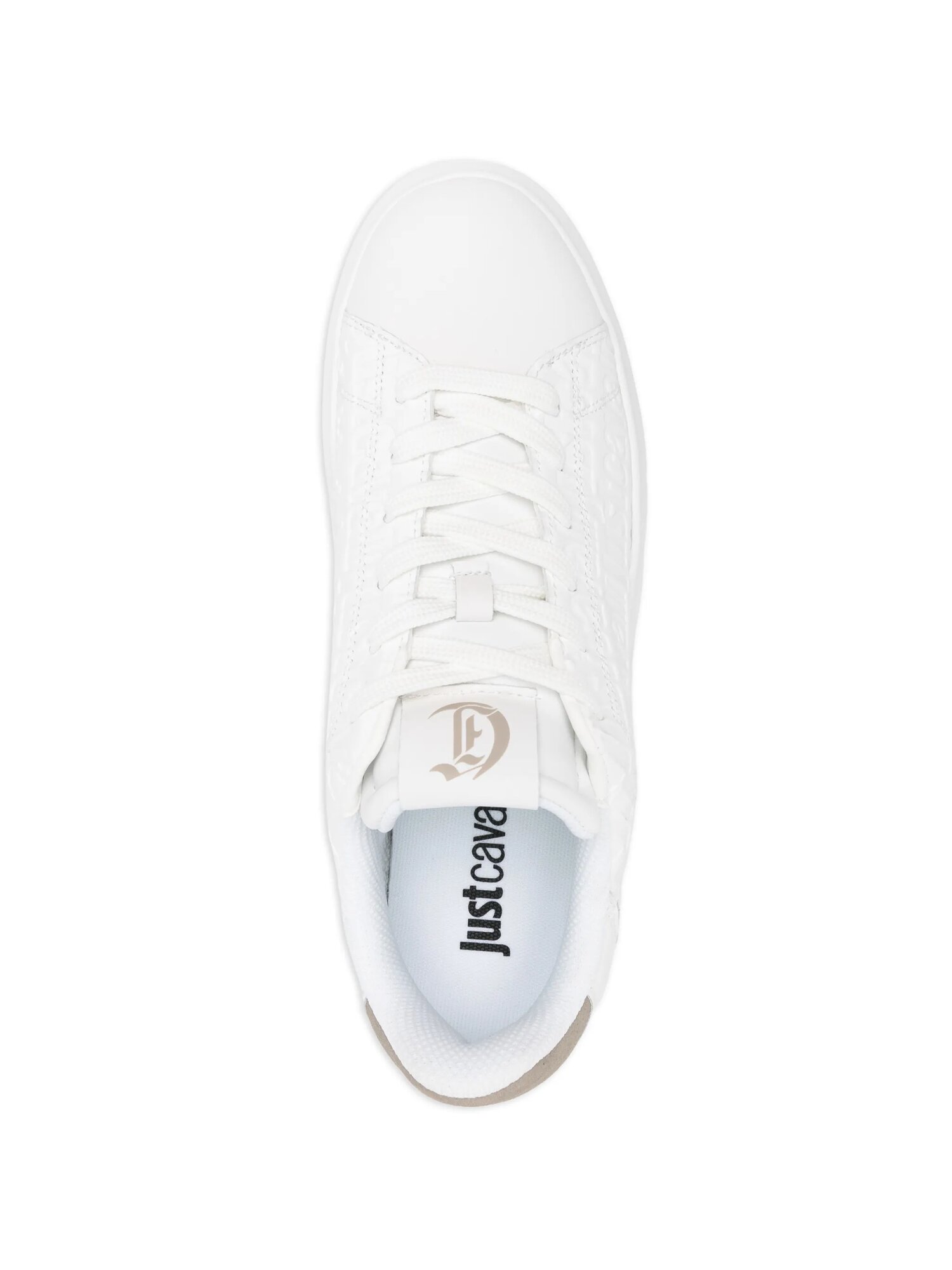 Кроссовки Just Cavalli Embossed sneakers, размер 45, бежевый/белый — фото 1