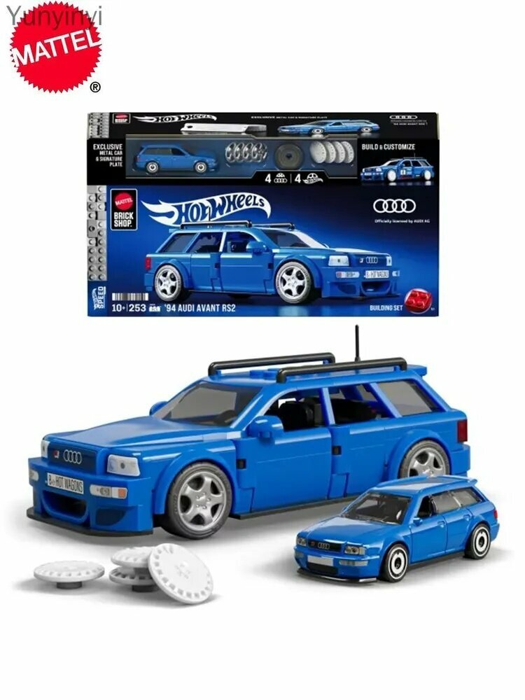 Игрушка Mattel Brick Shop Hot Wheels Audi Avant RS2 Building Toy Kit (253 Pieces), For Collectors