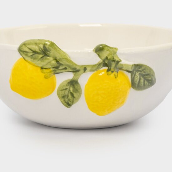 Салатник Anna Lafarg Limoncello 16х7 см, 700 мл, фарфор, молочный, Лимоны (ANLAF-ARJ-290525-5)