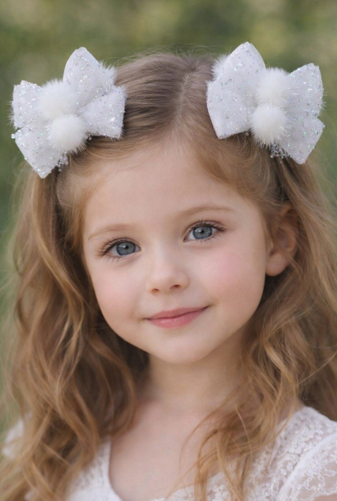 Бант для волос снежинка