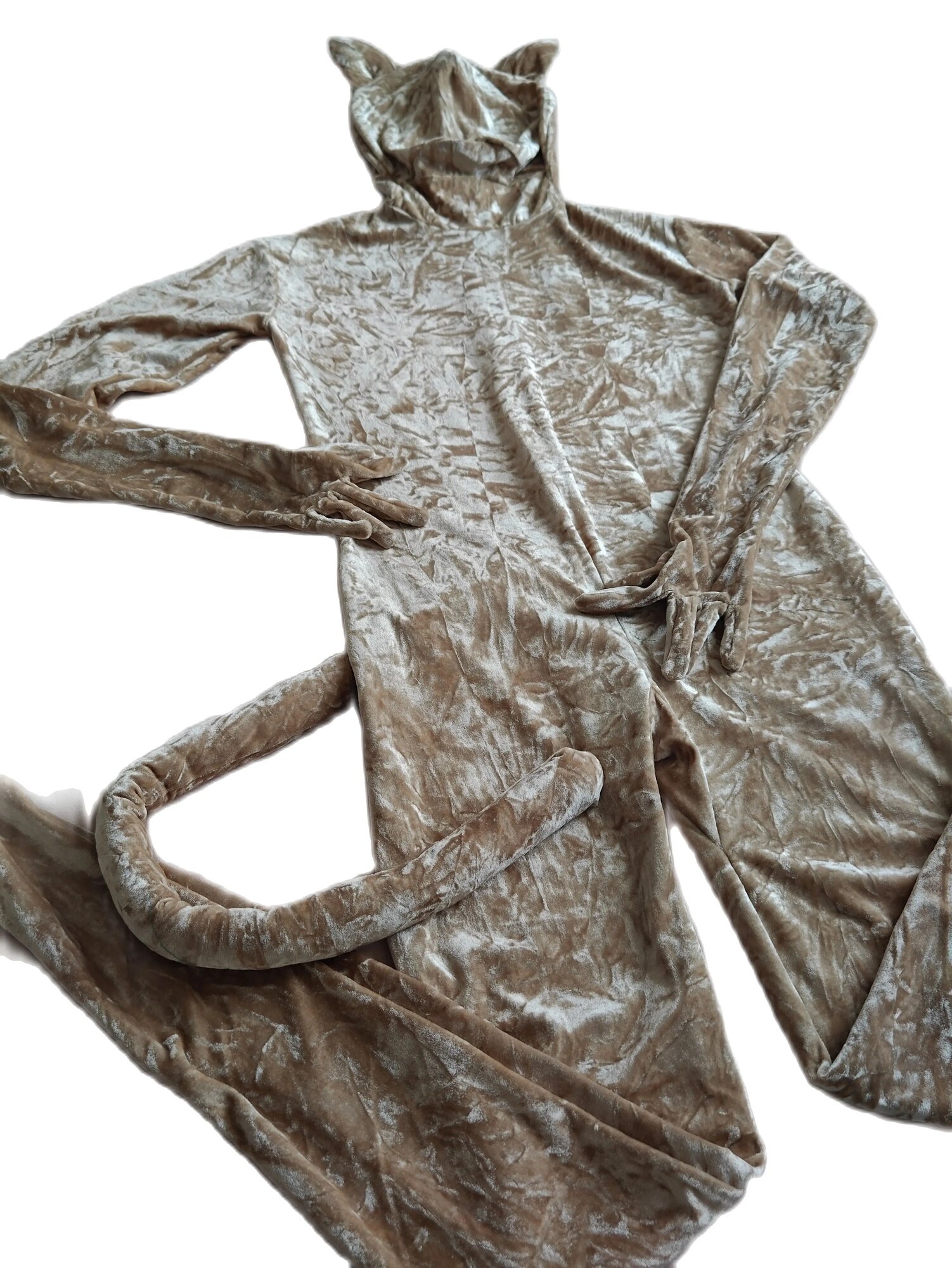 Костюм Зентай Животное Stroll women&men XXXL, beige Pleated velvet, kids