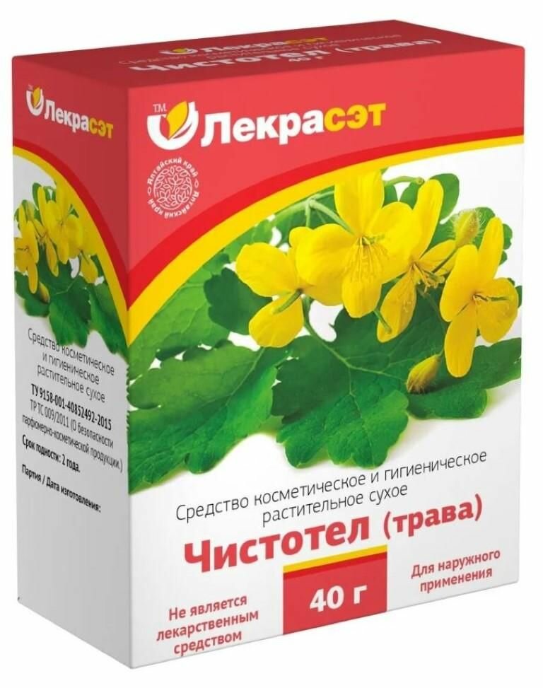 Косметическое средство Лекра-СЭТ "Чистотел", трава, сухое, 40 г