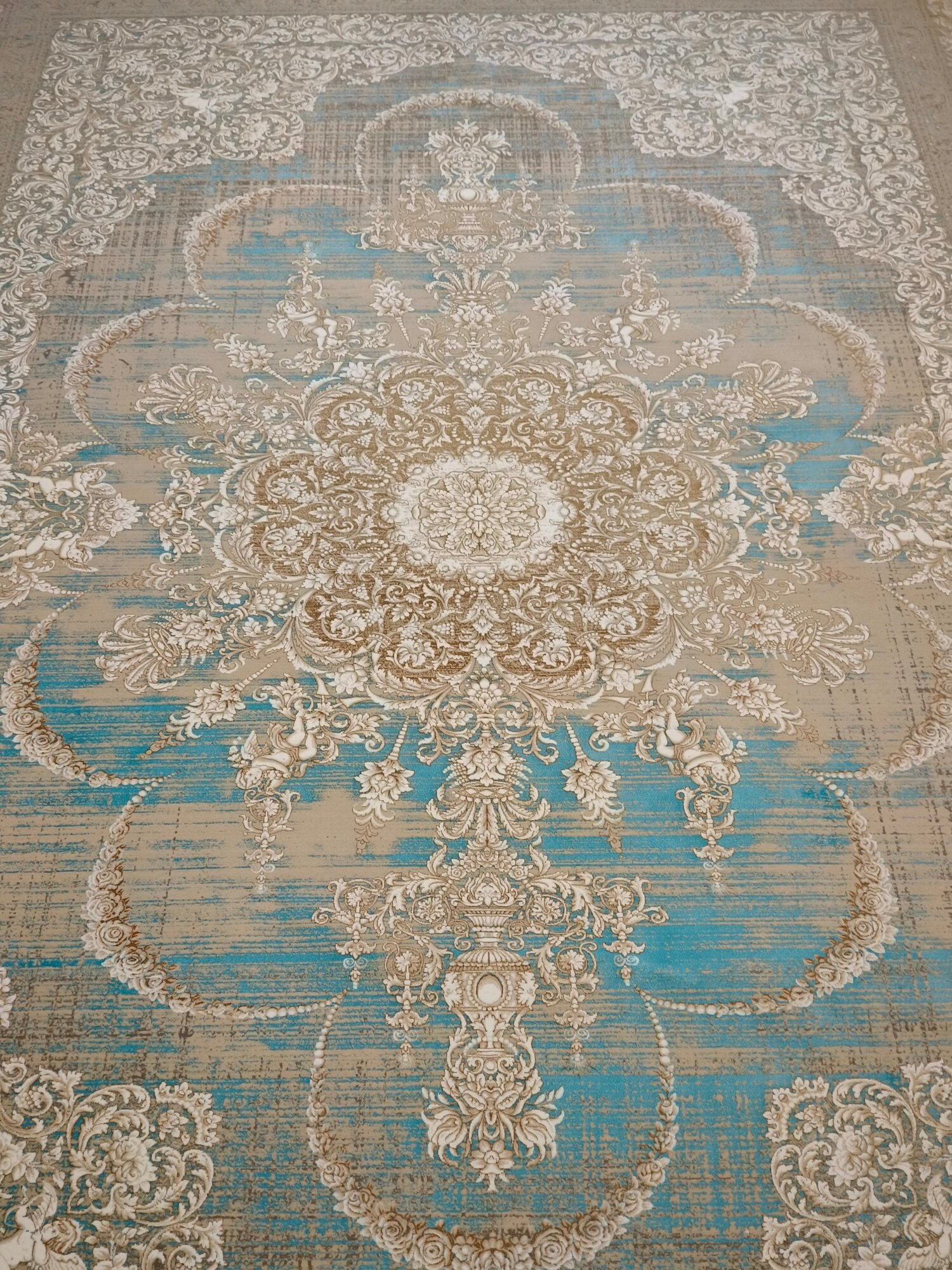 Ковер прямоугольный высокоплотный натуральный PREMIUM-коллекции иранский дизайнерский 2,5 х 3,5 м, шёлк и хлопок, шёлковый блеск, размер 250 на 350 см высокого качества