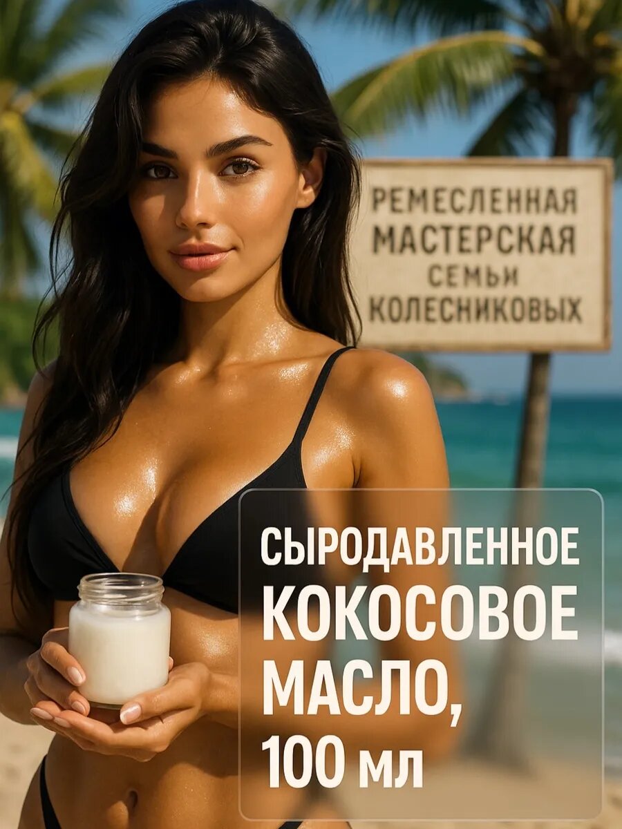 Сыродавленное кокосовое масло - 100 мл.
