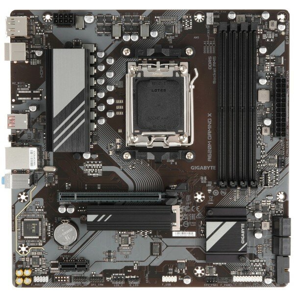 Материнская плата Gigabyte Soc-AM5 A620M GAMING X, 4xDDR5-5200, HDMI+DP, 1xPCI-Ex16, 1xPCI-Ex1, 4xSATA3(RAID 0/1/10), 1xM.2, 8 Ch Audio, GLan, (2+2)xU