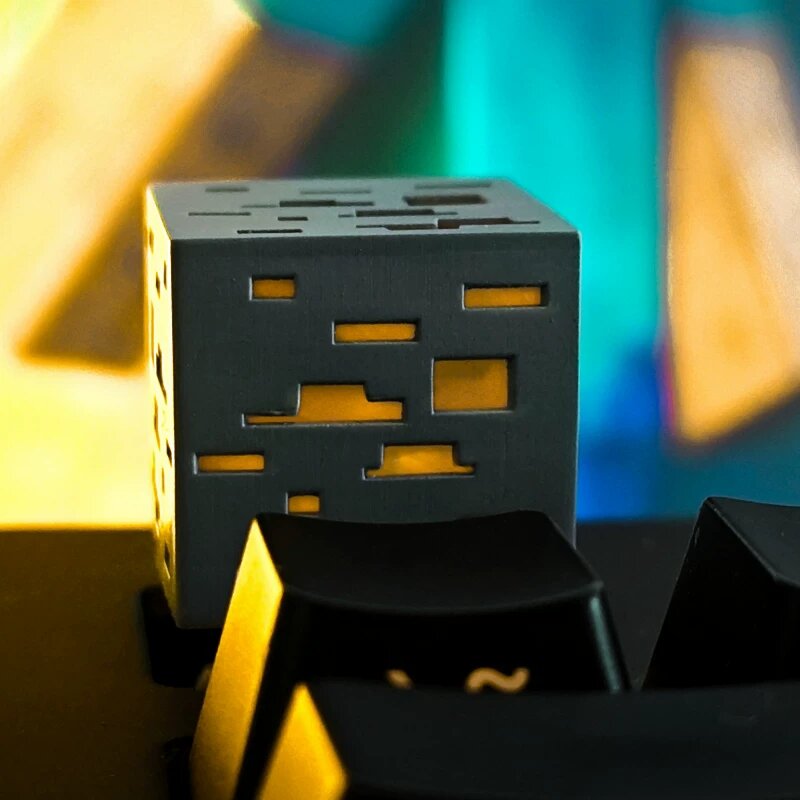 Кейкап для механической клавиатуры Minecraft, 3D, креативный, полупрозрачный, для клавиш ESC и Enter Редкий золотой