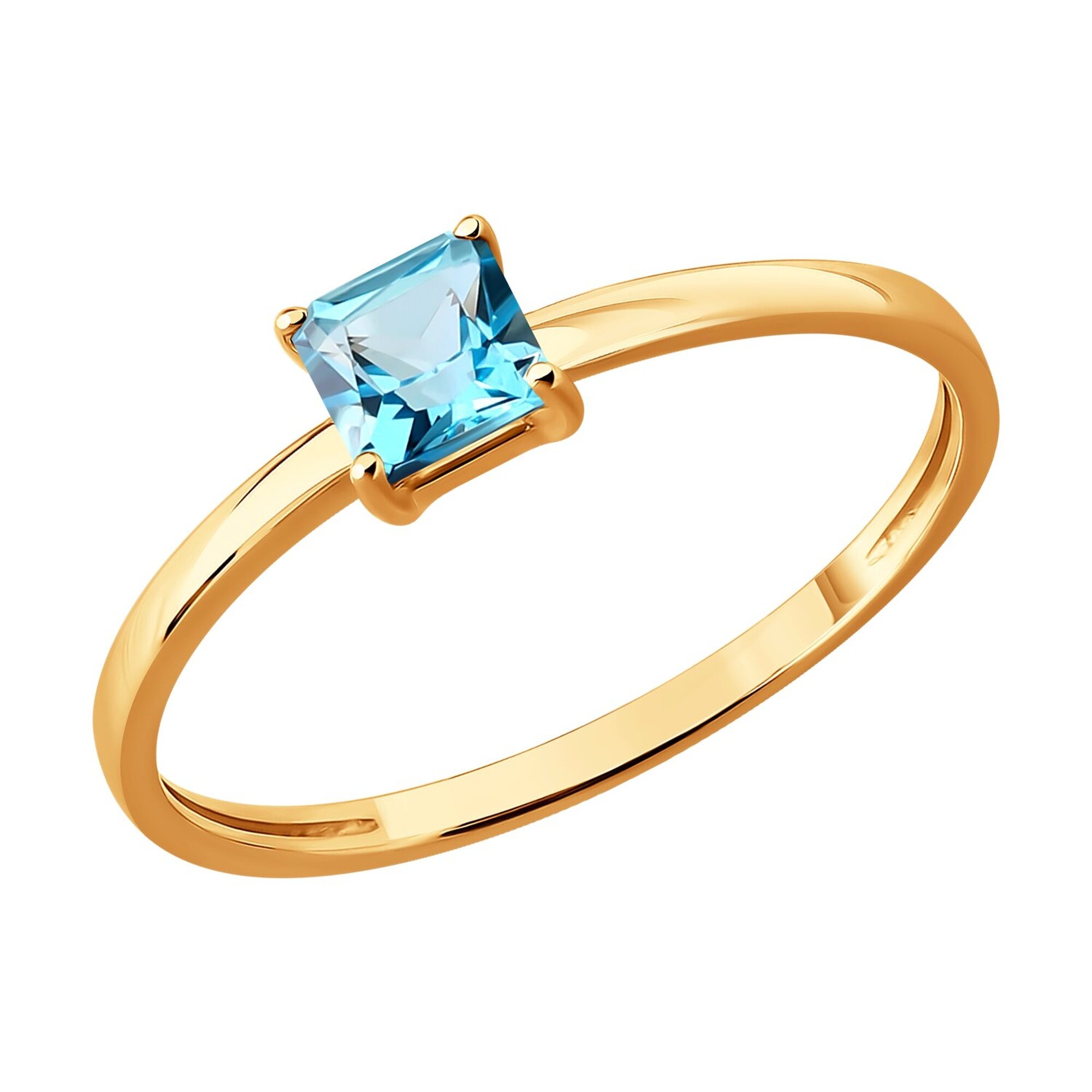 Кольцо, красное золото, 585 проба, топаз