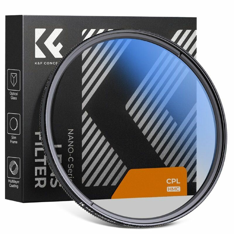 K&F Concept HMC CPL 77mm Поляризационный ультратонкий 18-многослойный фильтр NANO C-Series (KF01.1441)