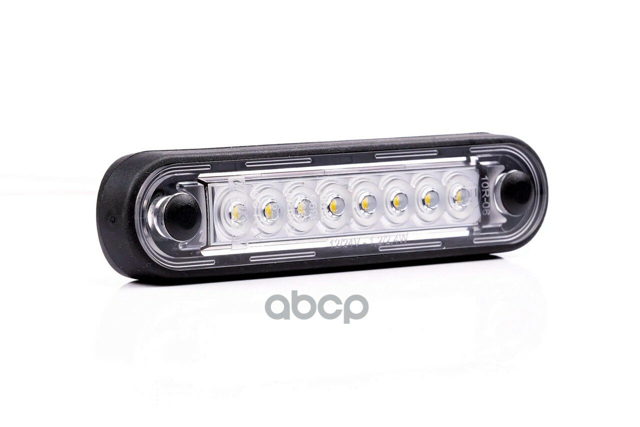 Фонарь габаритный LED 12-36В, белый с и проводом дл. 0,15м и прокладками резиновыми чёрными для монтажа фонарей на плоскостях.