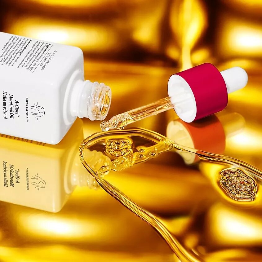 DRUNK ELEPHANT Масло Maretinol с ретинолом и марулой A-Gloei Maretinol Oil 0.5% Retinol Ceramides, 30 мл