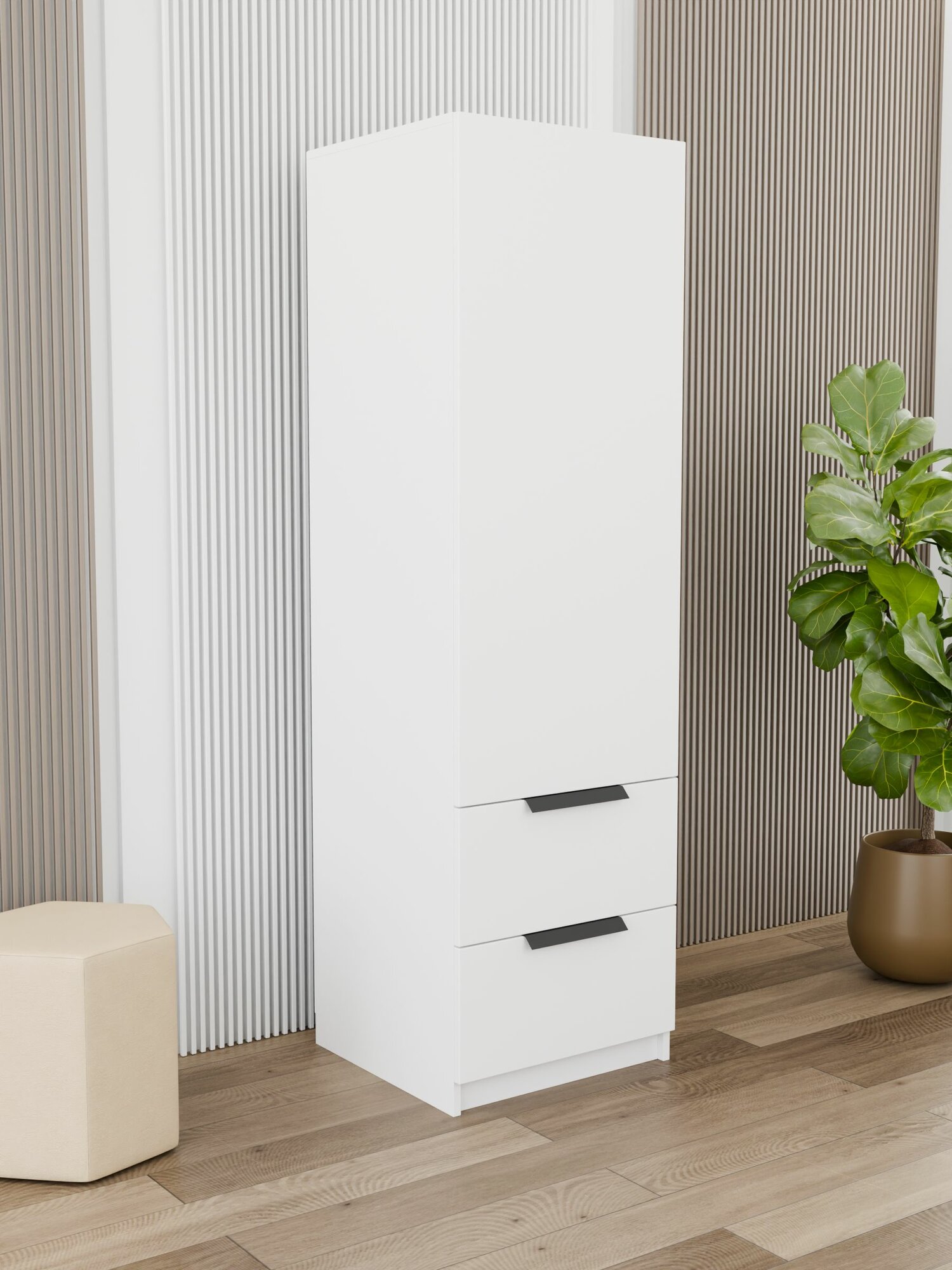 Изумлит Шкаф-пенал Компакт 170х50х49 см, белый