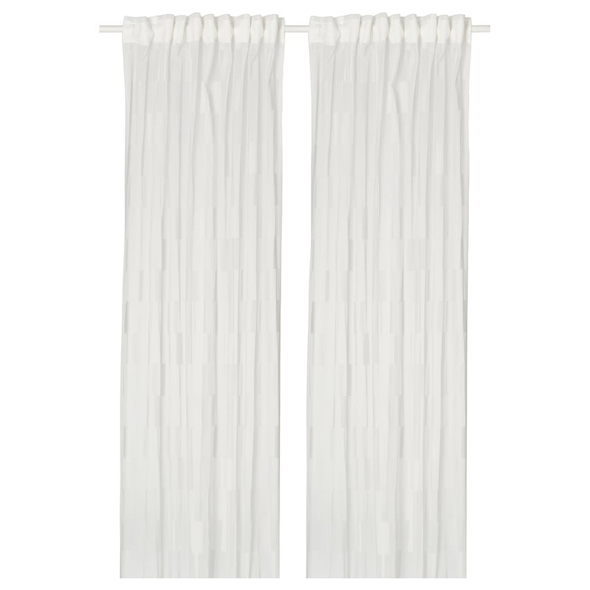 Шторы на ленте, 1 пара, IKEA BERGNEJLIKA, цвет белый, 145х250 см, 605.981.38