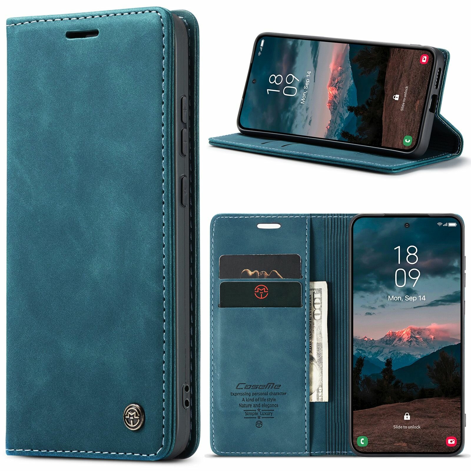 Чехол-книжка CaseMe Matte Samsung Galaxy S25 FE зеленый