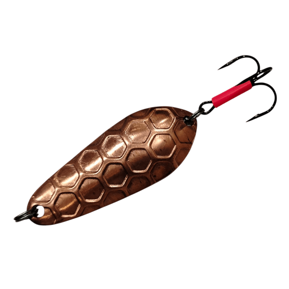 Блесна колеблющаяся Финская соты медь - размер 6.9 см (тол. 2 мм)