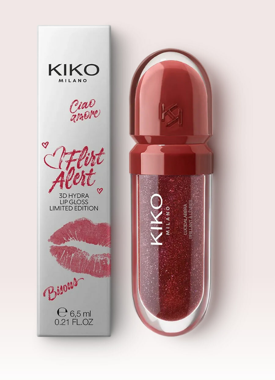 KIKO MILANO Увлажняющий блеск для губ с 3D-эффектом Flirt Alert 3d hydra lip gloss limited edition 6,5 мл оттенок 03 Choco Flex