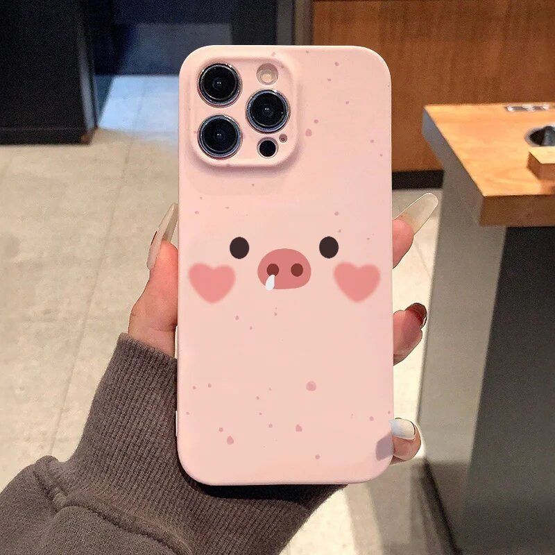 Чехол для телефона с рисунком розовой свиньи, подходит для iPhone 17, 16, 15, 14, 13, 12, 11 Pro/Max/Plus, мягкая задняя крышка с защитой от падения и ударов