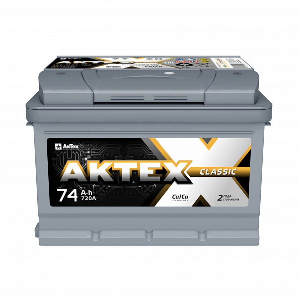 Аккумулятор автомобильный актех CLASSIC 74 А/ч 720А ОП (278х175х175) LB3 278x175x175